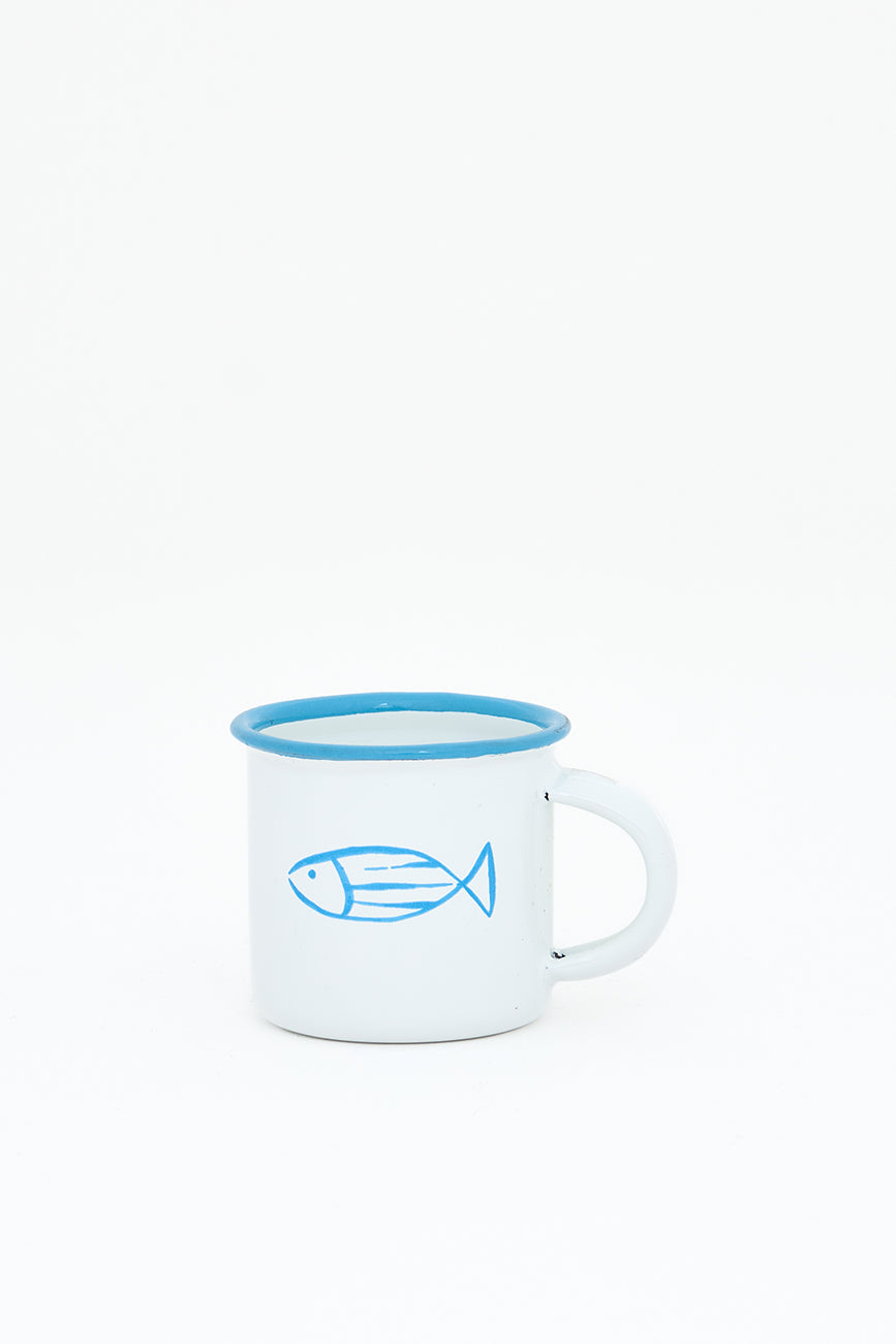 Set of 4 mini enamel mugs with fish | batela1991