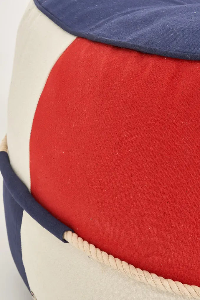 Nautical pouf in cotton and rope: sailor style | batela1991