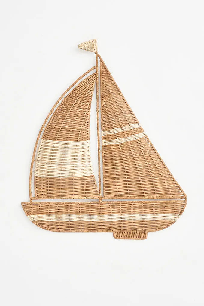 Elegant Rattan Sailboat for Wall - Decorate your Home with Style | Batela
